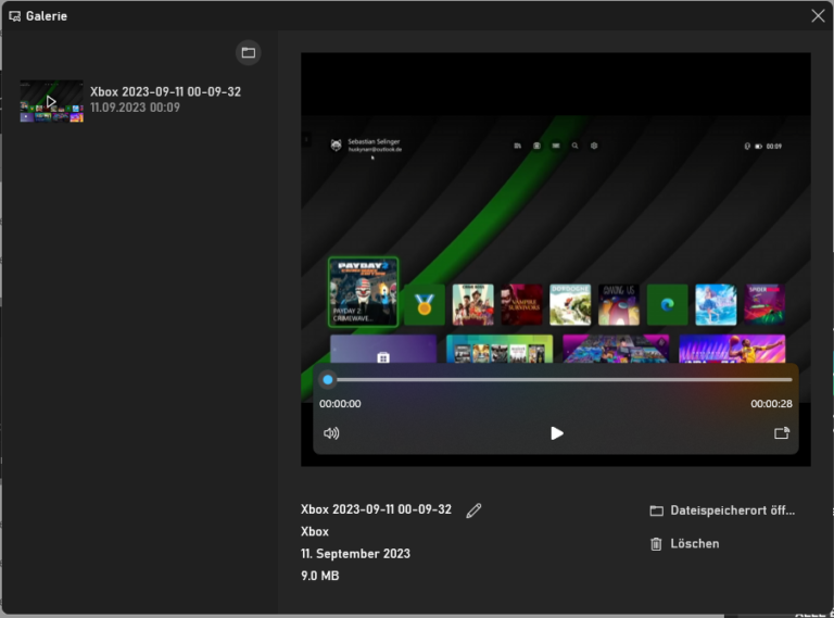 Windows 11 - Gamebar Aufnahmen erstellen - XboxDev